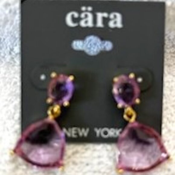 cara | Jewelry | Cara New York Light Purple Crystal Stone Pierced ...